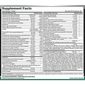 MEGAV-1 Multi-Vitamin, Superfood & Minerals - Daily Multivitamin with Probiotics, Digestive Enzyme, Mushroom Complex for Heart Health, Immune Support, Energy & Stamina: 2-Pack, 180 Tablets