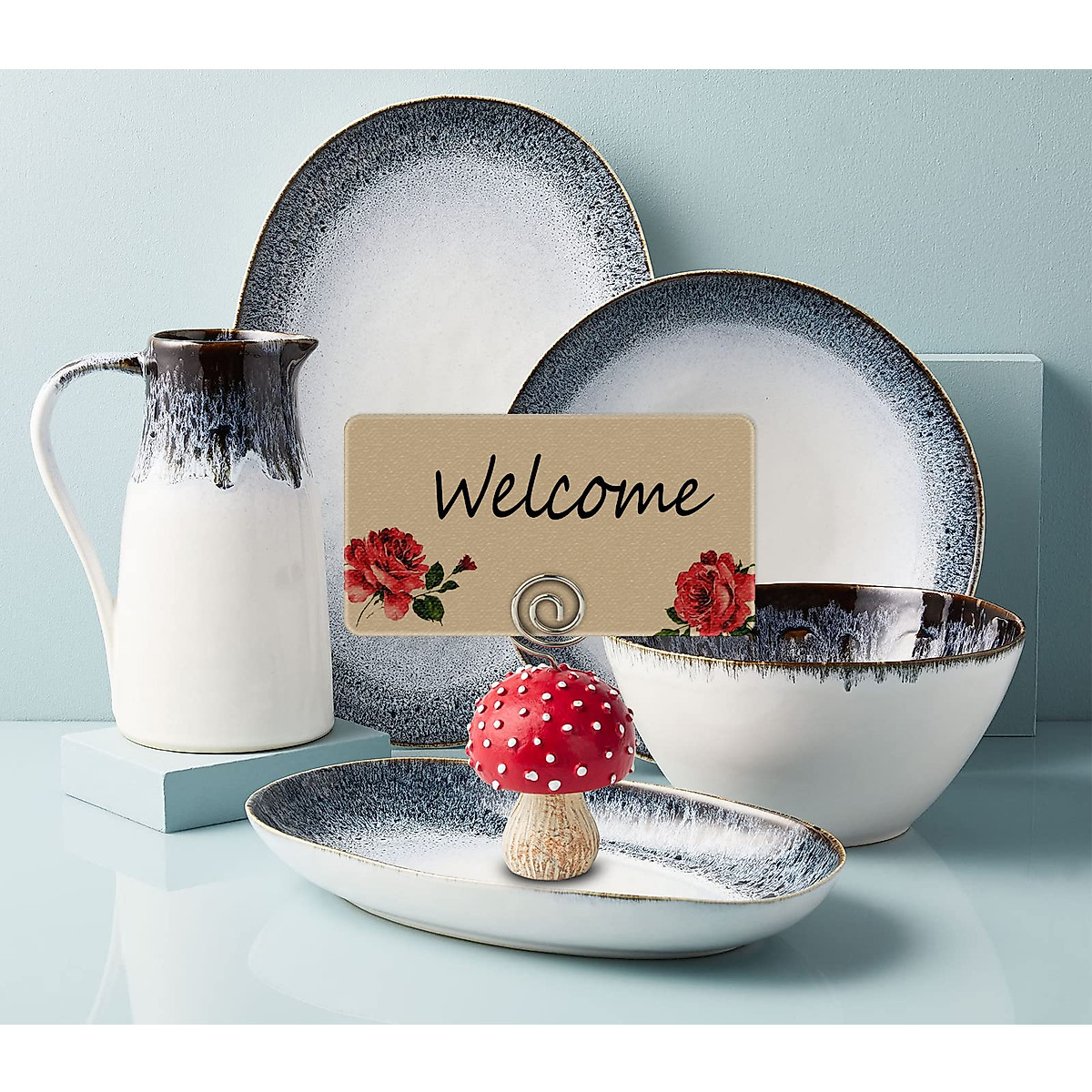 dgudgu Mushroom Table Number Holders 8Pcs Place Card Holder Table Card Holders Food Signs For Party Buffet Place Card Holders For Table Place Card Holders Table Sign Holders