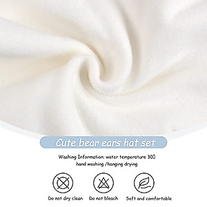 Cotton Newborn Baby Girls Hat Spring Newborn Boys Hat Cute Rabbit Infant Beanie (White+Pink+Khaki(Premiee/Newborn))