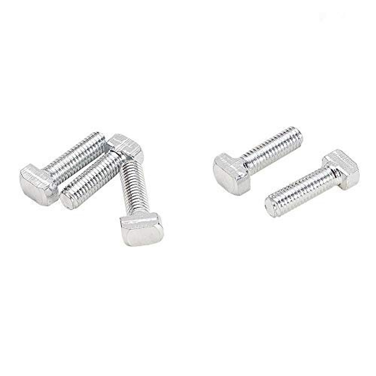 MroMax M6-1x20mm T Slot Bolts Carbon Steel Drop-in Stud Sliding Screw Bolt Metric Hammer Head Bolt for 30 Series Aluminum Extrusions Silver 20Pcs