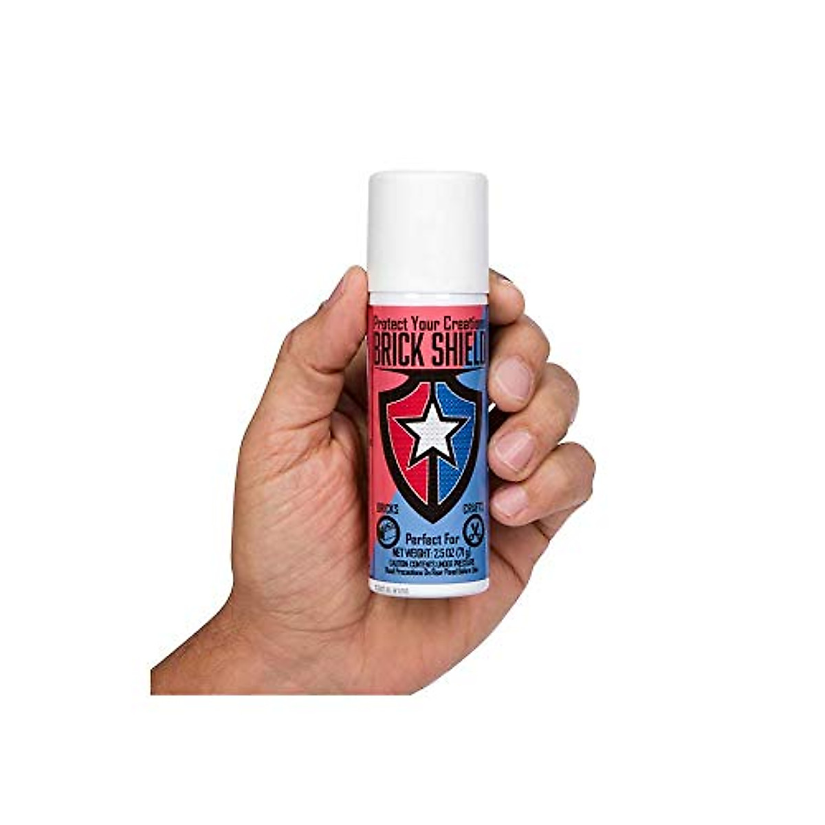BrickShield Plastic Adhesive Spray Glue - Temporary Glue Spray Adhesive for Bricks, Blocks and Multipurpose - Ideal Spray Adhesive for Crafts, Lego - Net Wt 2.5 oz - Non-Toxic Made in USA