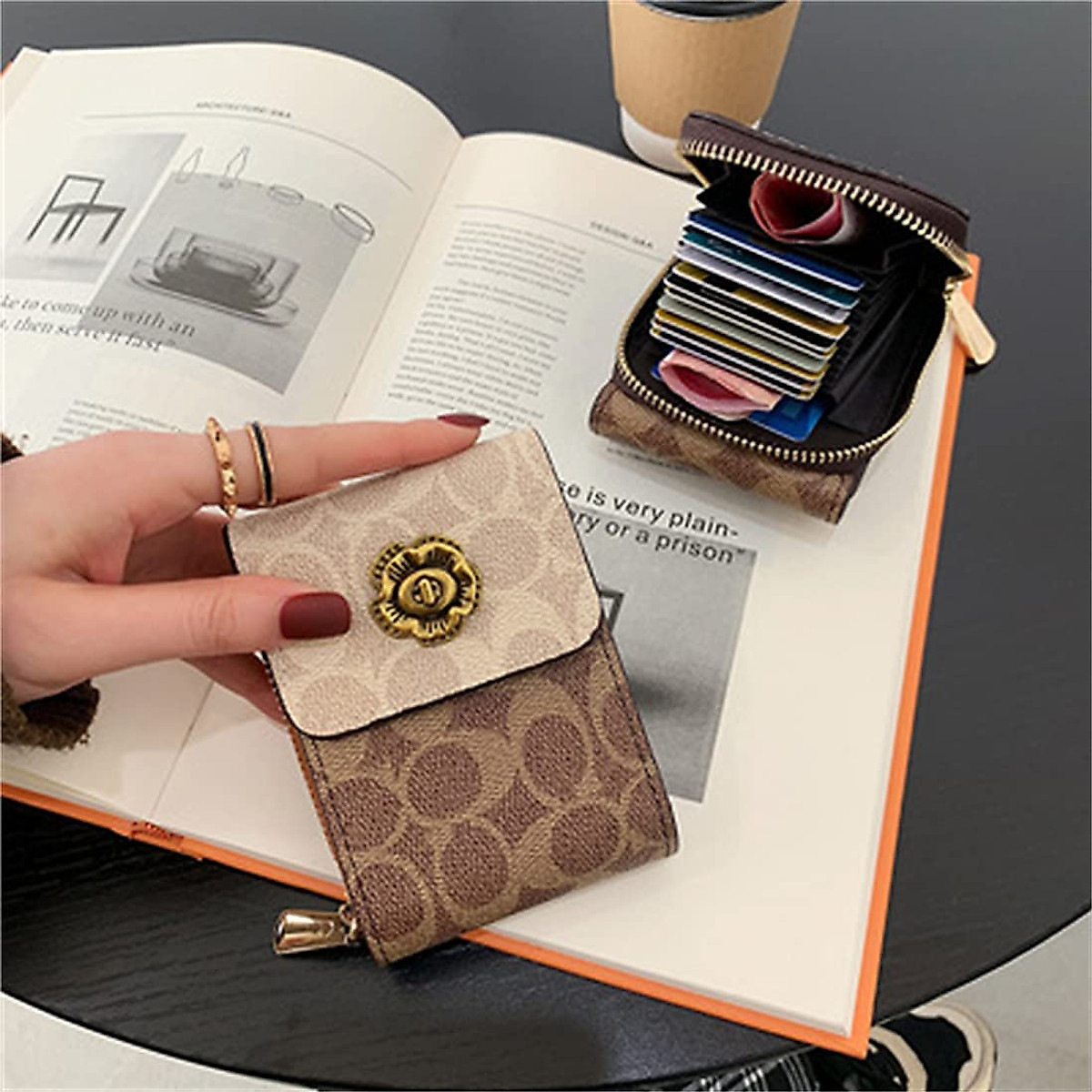 DAISHA 2 in 1- Trifold Wallets Money Clip & Card Holder,PU Leather Minimalist Wallet,Mini Pouch Coin Purse Mini Pouch.