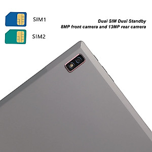 P11 10.1 Inch PC Tablet for Android 12, 5G WiFi Tablets, 4G LTE, Octa Core Processor, 8GB RAM 128GB ROM, 2MP+5MP Camera, 6800mAh, Bluetooth, FM, Dual SIM SmartPad, Gray (US Plug)