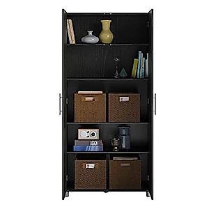 SystemBuild Evolution 36" Utility Storage Cabinet, Black Oak