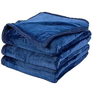 DOSSAC Fleece Blankets King Size for All Season 350GSM Luxury Lightweight Anti-Static Fuzzy Soft Microfiber Blanket for Bed, Sofa, Couch, Travel, Camping (Navy Blue King)