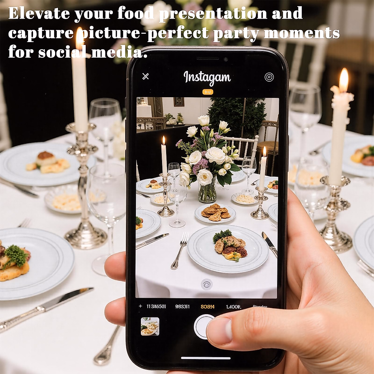 WELLIFE 350Pcs Silver Plastic Plates with Disposable Silverware and Cups, Include: 50 Dinner Plates 10.25”, 50 Dessert Plates 7.5”, 50 Silver Rim Cups 9 OZ, 50 Pre Rolled Napkins Packed in