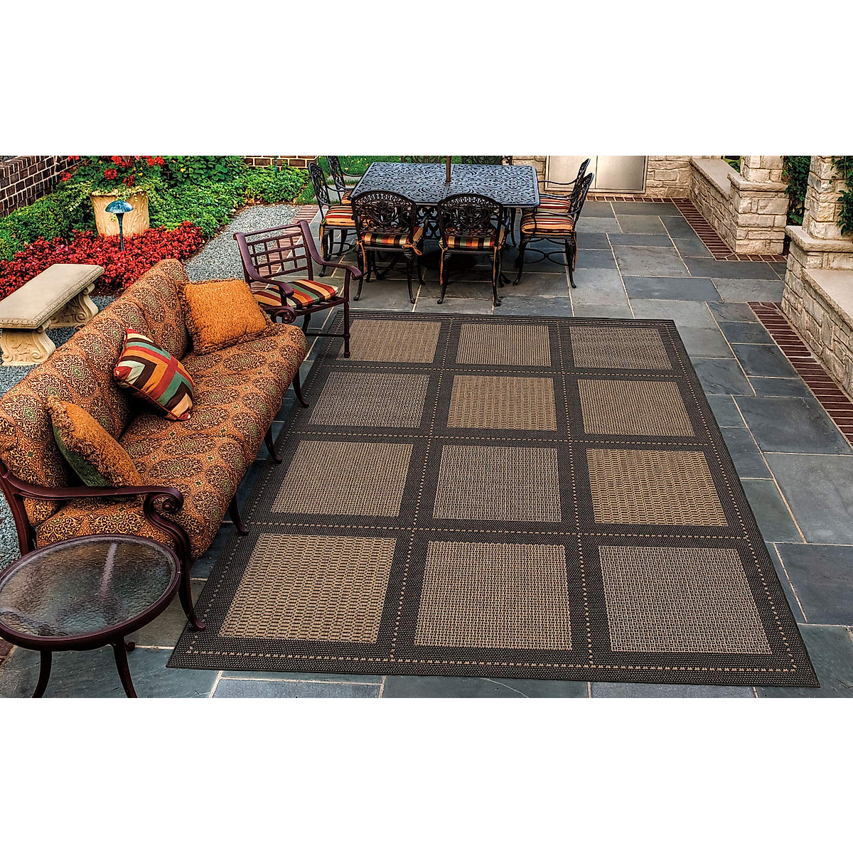 Couristan 1043/2500 Recife Summit 8-Feet 6-Inch by 13-Feet Rug, Cocoa Black