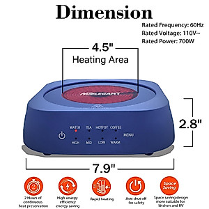 Mini stove electric 700W,small hot plate,countertop burner electric,portable Cooktop,Intelligent Auto-Off Feature,For Tea Enthusiasts,Tea party,Gift