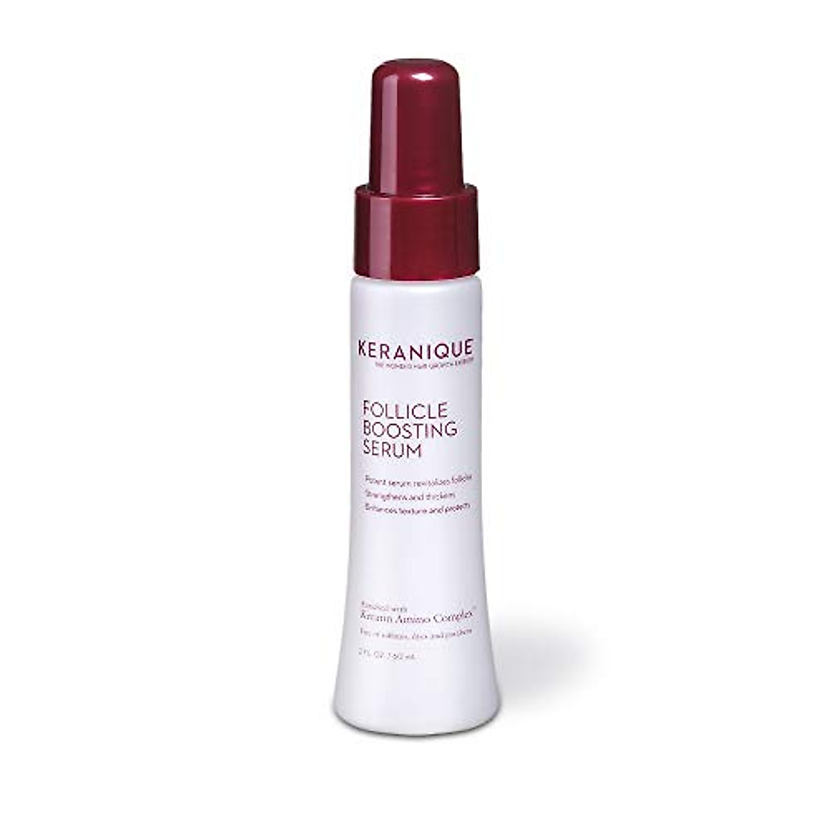 Keranique Follicle Boosting Serum for Healthy Hair Growth with Keratin Amino Complex. Fights build-up of DHT, nourishes scalp, stimulates hair follicles. Use daily for thicker fuller healthier hair