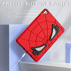 Auizotl Kids Cases for iPad 9th Generation, iPad 8th / 7th Generation Case, for iPad 10.2 case with Sturdy Kickstands, Heavy Duty Shockproof iPad 10.2 case for Kids Children Boys(Red+Black)