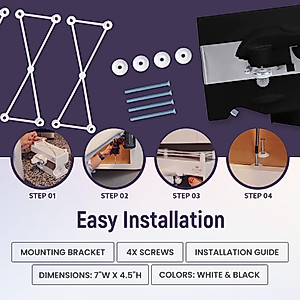 Electric Can Opener - 4 in 1 Under the Cabinet Mounted Can Opener, Blade Sharpener, Bottle Opener, Jar Opener, Mounting Bracket, Large or Small Cans for Seniors with Arthritis - Elitra Home (Black)