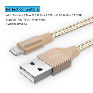 Nikolable Lightning Cable Apple Certified iPhone Charger 3Pack 6ft Braided Lighting to USB A Charging Cord Compatible with iPhone 13 12 11 Pro Max XS XR 8 Plus 7 Plus 6s Plus 5S iPad Pro and More