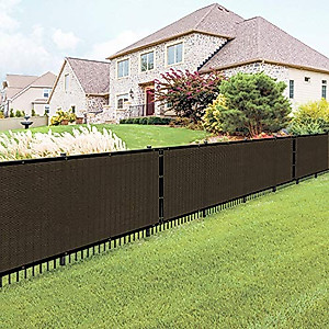 E&K Sunrise 6' x 50' Brown Fence Privacy Screen, Commercial Outdoor Backyard Shade Windscreen Mesh Fabric 3 Years Warranty (Customized Set of 1