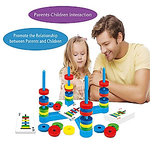 Board Games, Toptrend Magnetic Ring Matching Kids Game for 4-6 Boys & Girls STEM Science Toys Fun Family Match Cards Game Holiday