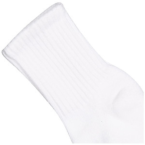 Jefferies Socks baby girls Unisex Newborn Seamless Sport Half Cushion Crew Socks 6 Pack, White, 0-3 Months US
