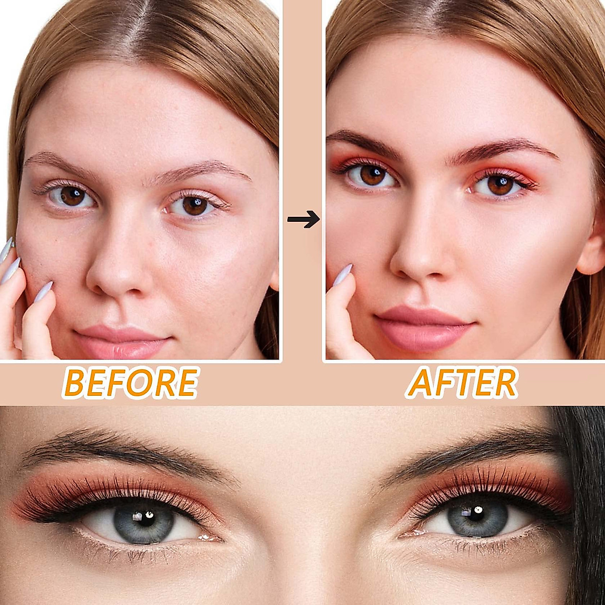 3 PCS Cream Contour Blush Stick,Long Lasting Waterproof Blush Stick for Cheeks&Lips Multipurpose Face Highlighting Concealing Cream,Shimmer Contour Stick Makeup for Women