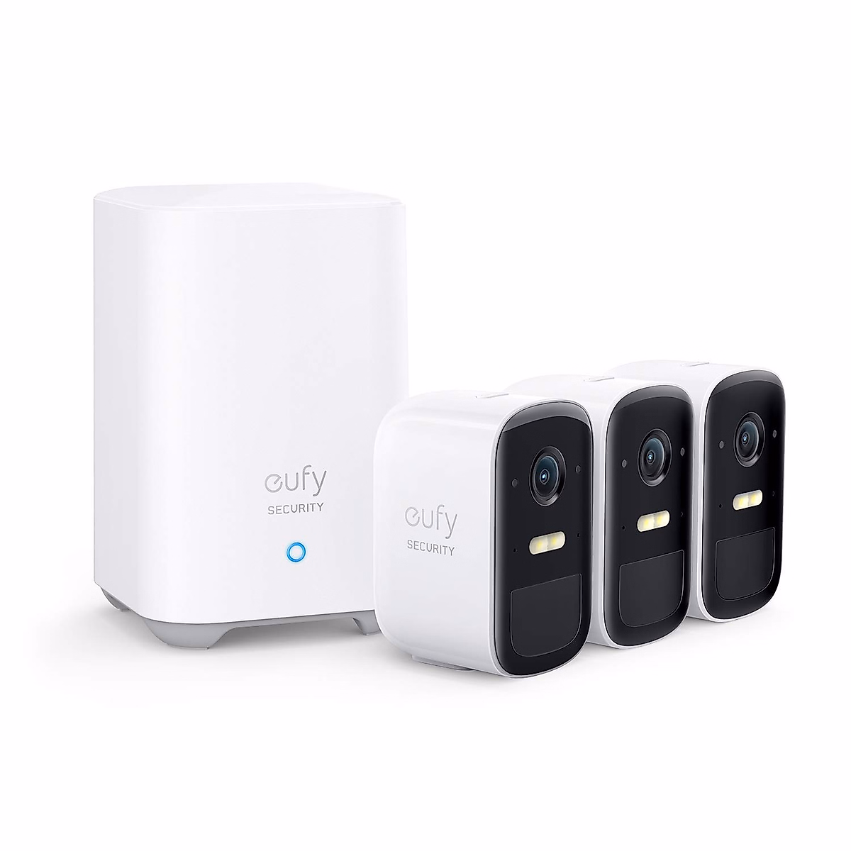 eufy Security, eufyCam 2C 3-Cam Kit, Wireless Home Security System with 180-Day Battery Life, 1080p HD, IP67, Night Vision, No Monthly Fee (Renewed)