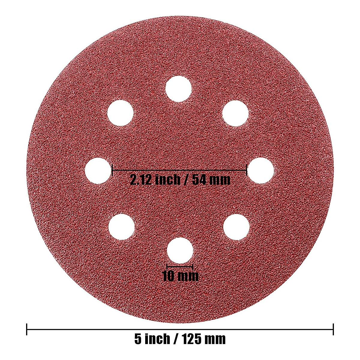100 Pieces 5 Inch Sanding Disc 40 Grit, DRLIFE 8 Hole Sandpaper Hook and Loop Sanding Pads Round Orbital Sandpaper for Random Orbital Sander