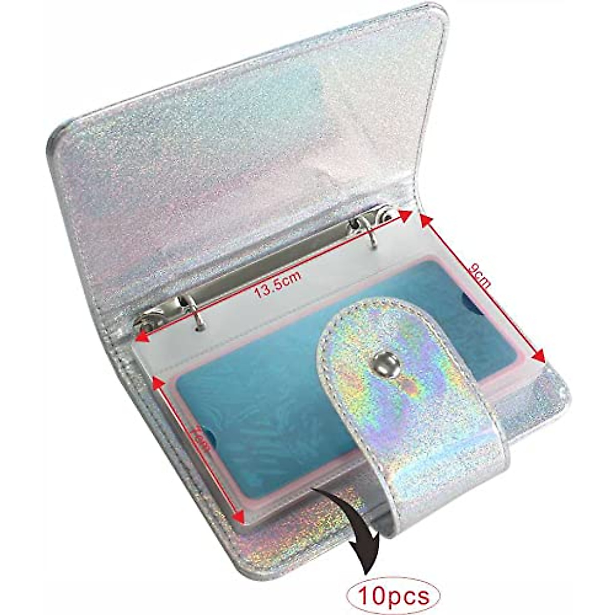DRDS 20 Slots Nail Art Stamp Plate Holder Stamping Plates Storage Bag Cases Rainbow Practical Empty Rectangle Plates Big Size 6.0X12.0CM Organizers
