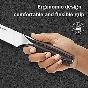 TUO Utility Knife 5 inch - Small Kitchen Chef Knife Multi-Purpose Knife Meat Vegetable Paring Knives- German HC Stainless Steel - Ergonomic Pakkawood Handle - Osprey Series with Gift Box