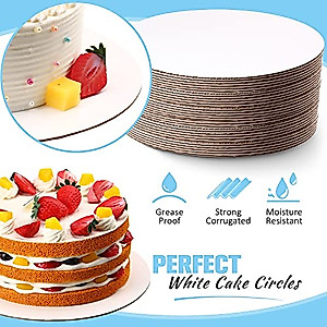 Potchen 50 Pack Round Cake Boards 10 Inch Circle Cardboard Base Grease Proof Disposable for Baking Pizza