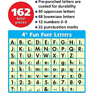 Teacher Created Resources Black Stitch 4" Fun Font Letters (TCR75150)
