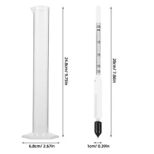 Mobestech Hydrometer Alco-HOL Meter Kit: Hydrometer Alco-HOL Tester Alco-HOL Hydrometer for Li-quor Proofing Distilling 0-35+