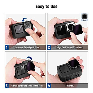 NEEWER ND Filter Set Compatible with GoPro Hero 11 Hero 10 Black Hero 9, 6 Pack (CPL/ND8/ND16/ND32/ND64/ND1000) Hero 9 Hero 10 Hero 11 Action Camera Accessory Neutral Density Polarizer Lens Filter Kit