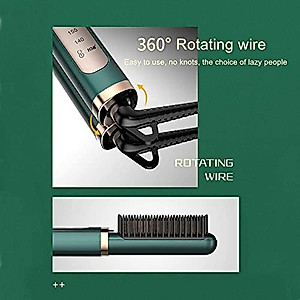 MEIYIXIN Ionic Hair Straightener Brush, Hair Straightener Comb with 5 Temperature Settings, Negative Ions Straightener Comb for Women, Fast Heating & Anti-Scald C903 (Black Purple)