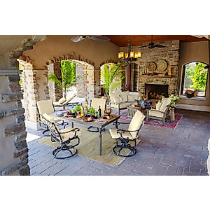 Arden Selections Outdoor Midback Chair Cushion, 18 x 16.5, Rain-Proof, Fade Resistant 16.5 x 18, Tan Leala