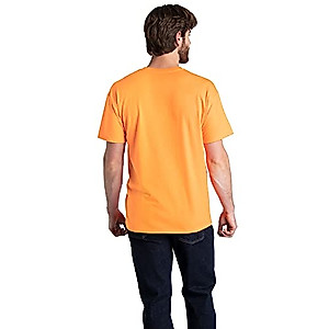 Fruit Of The Loom Mens Eversoft Cotton Shirts, Breathable & Moisture Wicking With Odor Control, Sizes S-4x, Crew - 2 Pack - Safety Orange, X-Large US