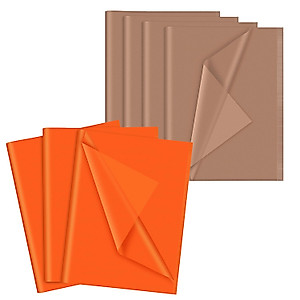 NEBURORA 60 Sheets Orange Tissue Paper Bundles 120 Sheets Brown Tissue Paper for Gift Wrap Art Crafts DIY Birthday Fall Thanksgiving Christmas Halloween Wedding Decor