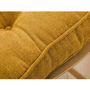 Happiness Decoration 2 Pack Chair Cushions for Dining Chairs with Ties Thick Soft Non Slip Seat Cushions Washable Tatami Square Comfortable Tufted Chair Pads,18" x 18" (Orange)