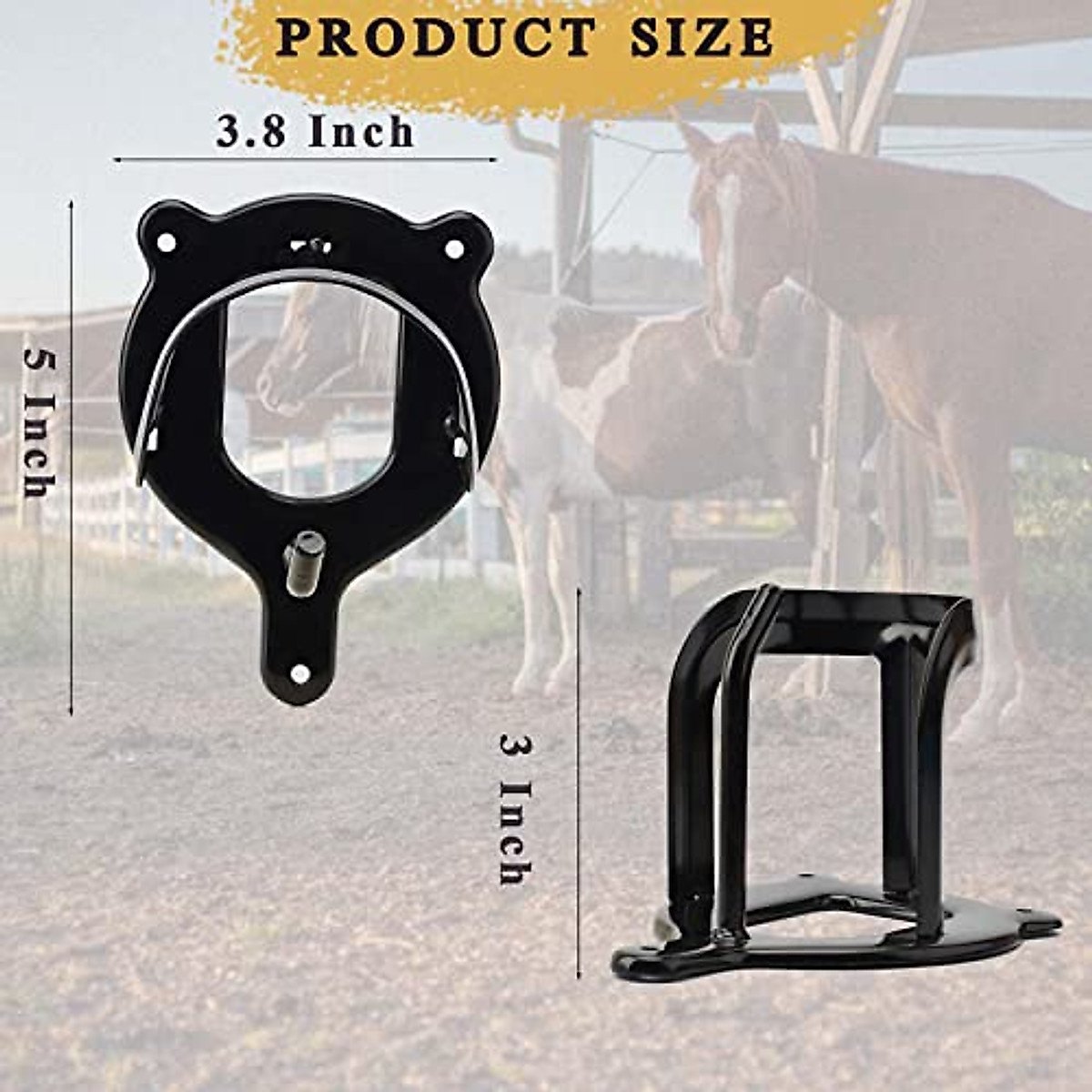 HDYEGY 6 Counts Horse Bridle Rack Bridle Bracket Bridle Hooks Metal Halter Hanger with Tubes and Screws for Horse Barn Supplies,Black