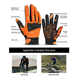 INBIKE Mountain Bike Gloves for Men Knuckle Guard Padded Men's Cycling Gloves Breathable for MTB Motocross Racing Dirtbike