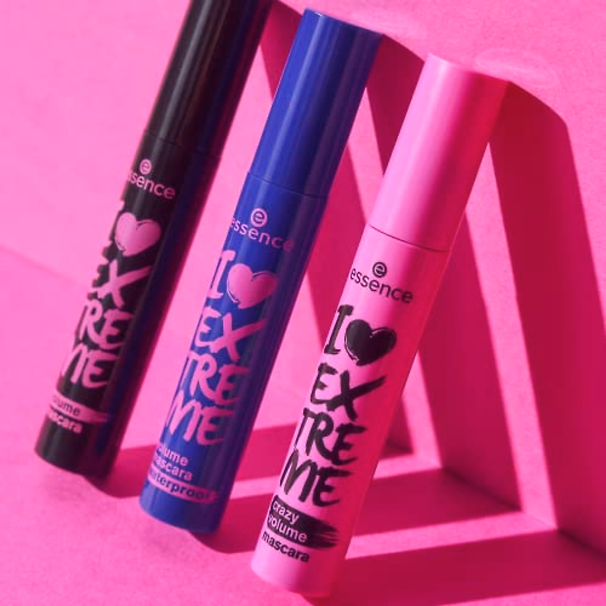 essence | I Love Extreme Volume Mascara Waterproof (Pack of 3) | Vegan & Cruelty Free | Free From Parabens-Alcohol, & Microplastic Particles