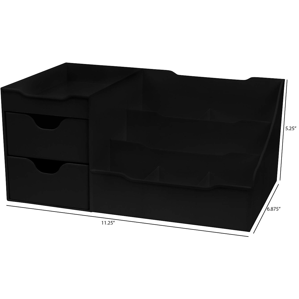 Mantello Bathroom Organizer Countertop- Make Up Organizers and Storage-, Makeup Organizer for Vanity- Black
