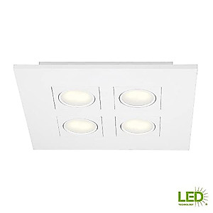 Hampton Bay 27992-HBU 9.2-Watt White Integrated LED Flushmount Light