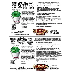 Billy-Bob Fly Lid - Turn Almost Any Cup Into A Fly Trap. Indoor and Outdoor Use - 4 Pack (4 Fly Lids Total)
