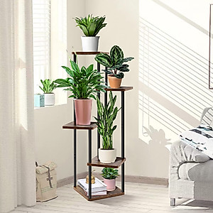 GEEBOBO Plant Stand Indoor, 4 Tier Plant Stand Indoor For Multiple Plants, Multi Tiered Flower Shelf Plants Holder Display Rack Shelving for Patio Garden Balcony Bedroom Living Room