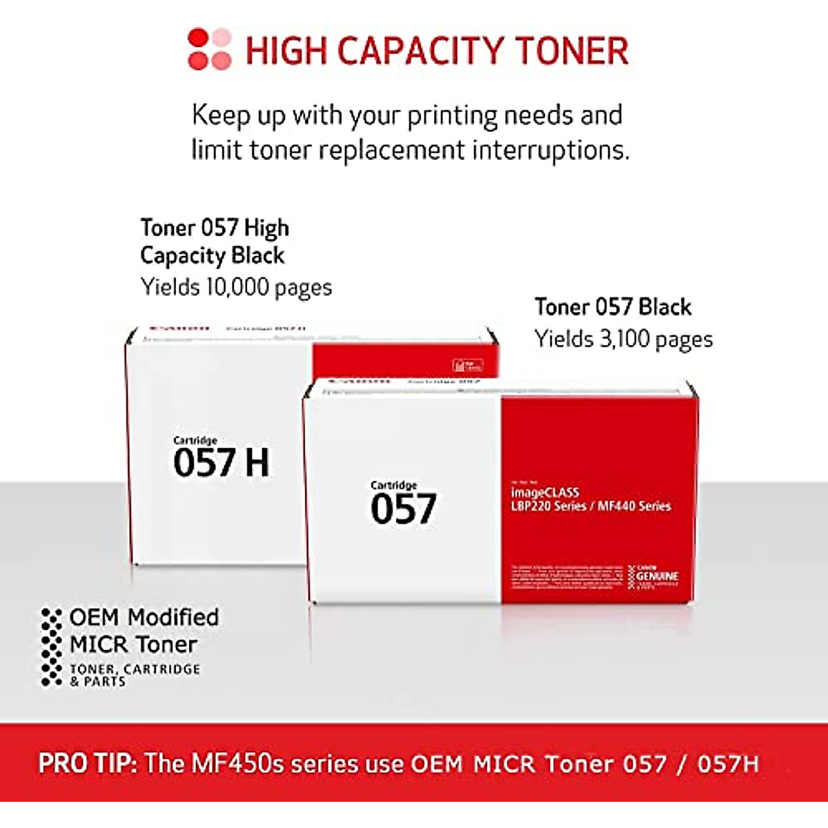 RT MF452dw Wireless Office Check Printer Bundle with 1 OEM Modified CRG 057 MICR Toner Cartridge for Printing Small Business and Personal Checks (2 Items)