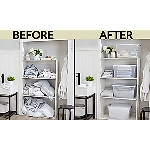 Rubbermaid Cleverstore 71 Qt Storage Bins with Lids, Latching Plastic Storage Container for Home Organization and Containers for Organizing, (4 Pack)