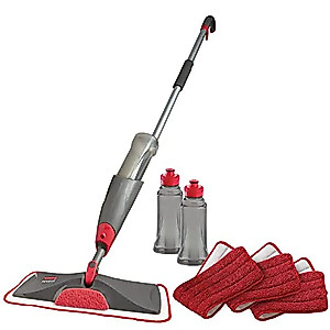 Rubbermaid Reveal Spray Microfiber Floor Cleaning Kit for Laminate & Hardwood Floors, Spray Mop with Reusable Washable Pads, Commercial