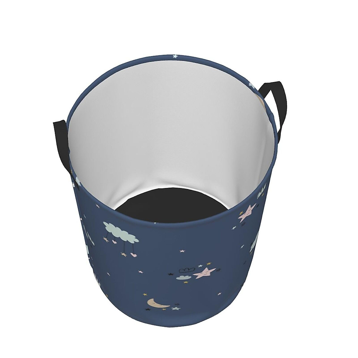 Cute Night Sky Nebula Large Laundry Basket 62L Round Collapsible Laundry Hamper Waterproof Nursery Hamper with Handles Portable Clothes Hamper Foldable Nursery Storage Basket Bedroom Toy Bin