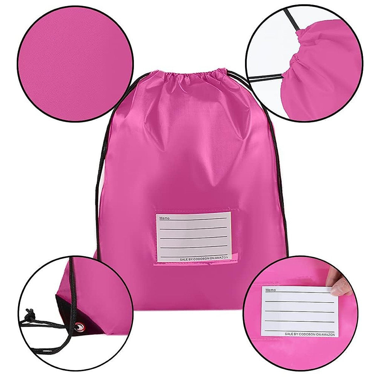 20 Pcs Drawstring Bags,Bulk Draw String Backpack, DIY Gym Sports Cinch Bag Sackpack for Women Men, Pink