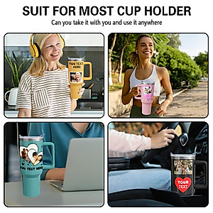 Personalized Gifts 40 Oz Tumbler with Handle and Straw, Custom Tumbler with Add Name, Photo, or Logo, Stainless Steel Double Walled Vacuum Insulated Cup, Customized Photo Gifts for Women Men