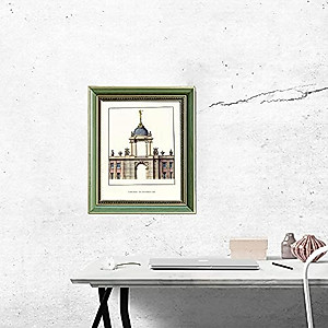 BWPFRAME Vintage Picture Frames 8x10 Antique Green with Real Glass Solid Wood Frames For Table Top or Wall Mounting Display(Green, 8x10)