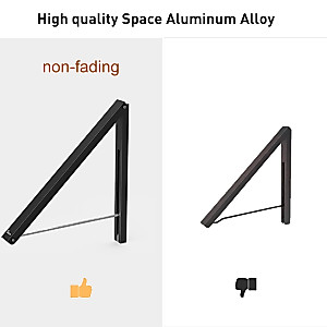 Anjuer Laundry Room Clothes Rack - Wall Mounted Retractable Folding Clothes Hanger Drying Rack for Laundry Room Closet Storage Organization, Aluminum, Easy Installation (Black)