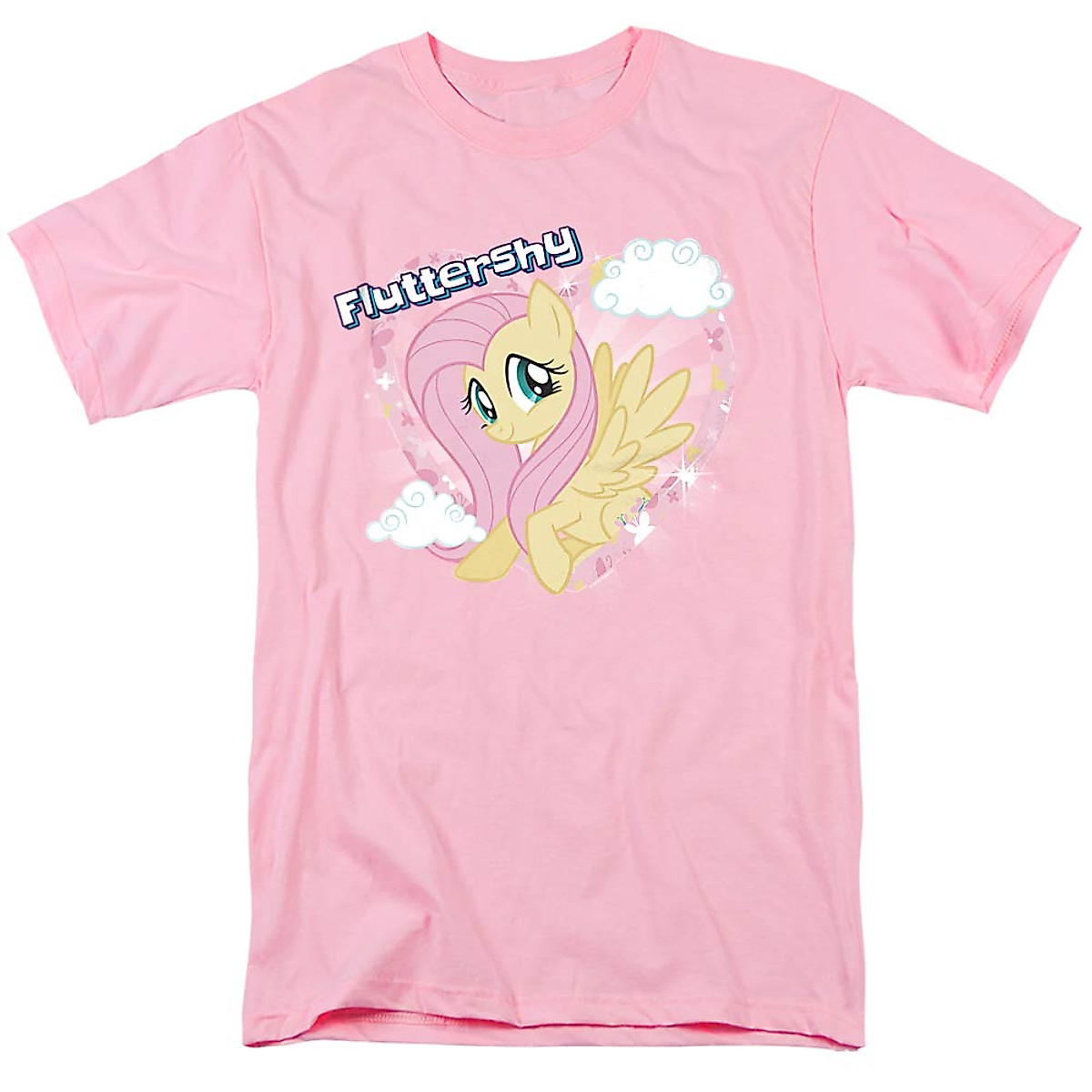 My Little Pony TV Fluttershy Unisex Adult T Shirt for Men and Women, Pink, Small