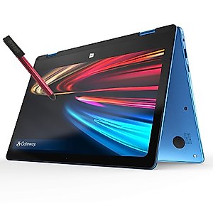 Gateway 11.6" 2-in-1 Touchscreen Laptop Computer, Blue, Intel Celeron N4020 Up to 2.8GHz, 4GB DDR4 RAM, 64GB eMMC, Windows 10 S, Office 365 Personal 1-Year, BROAGE 64GB Flash Stylus,GWTC116
